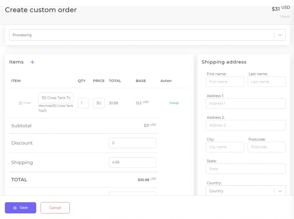 Add a Custom Order Print on Demand – PODORDER